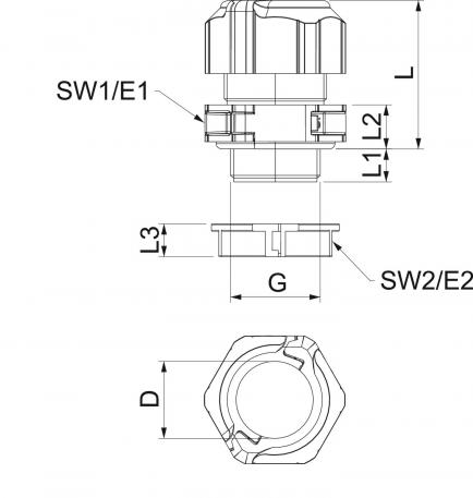 Divisible cable gland, seal insert enclosed, light grey | OBO