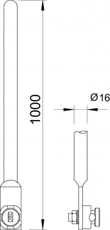 Air-termination/earth entry rod with connection tabs and connector | OBO