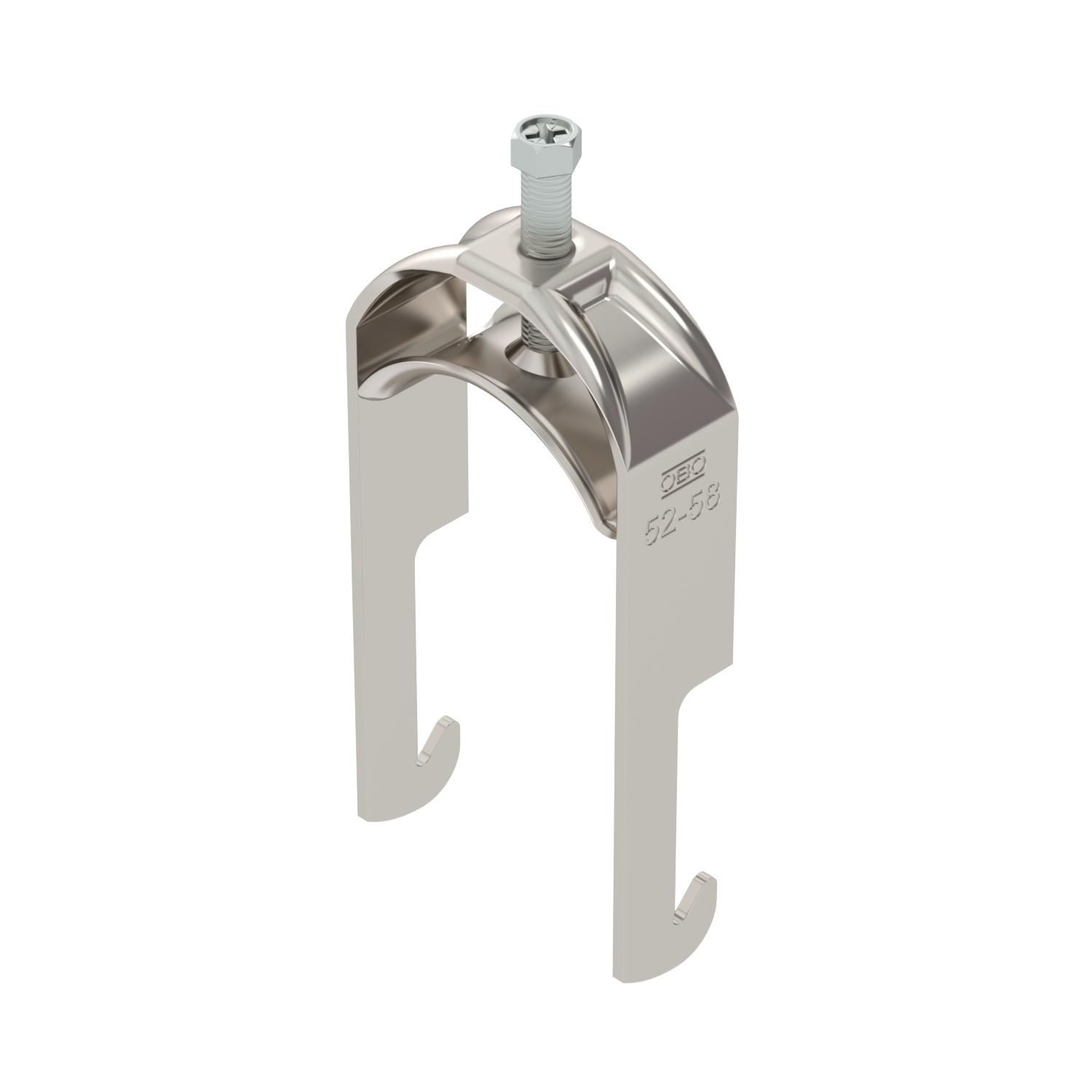 Clamp clip 2056 W-foot, 1-fold, metal pressure sleeve, A2 | OBO