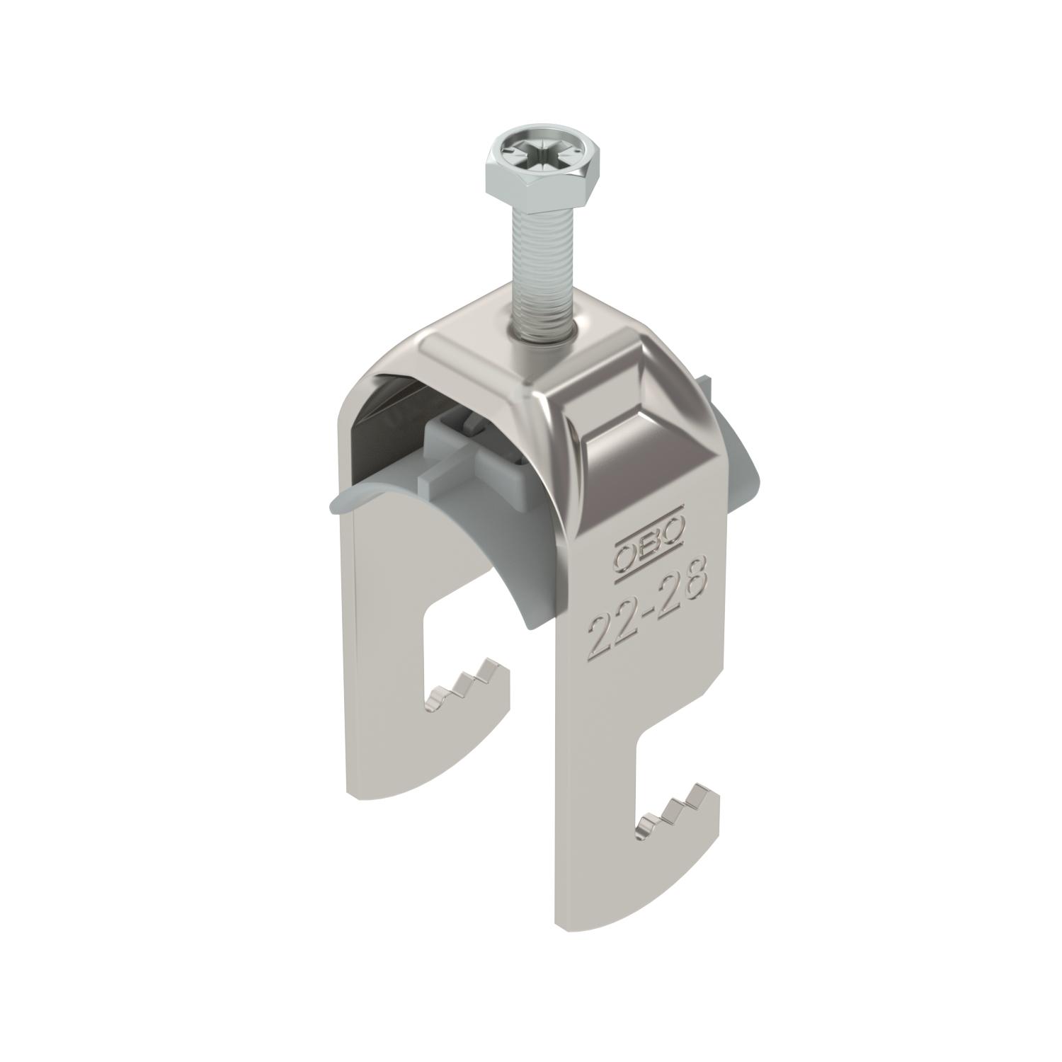 Clamp clip 2056, F-foot, single, plastic pressure trough, A2 22 | 28 ...