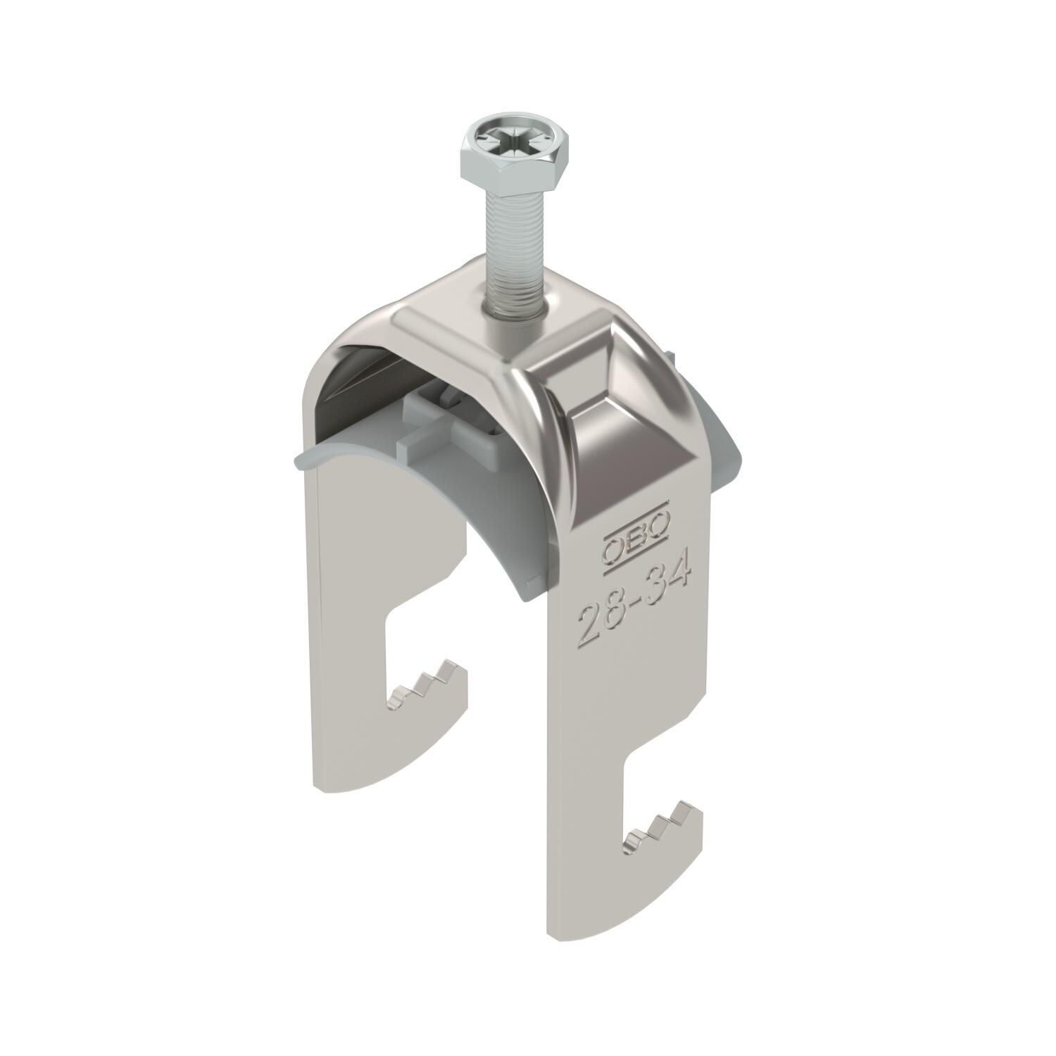 Clamp clip 2056, F-foot, single, plastic pressure trough, A2 | OBO