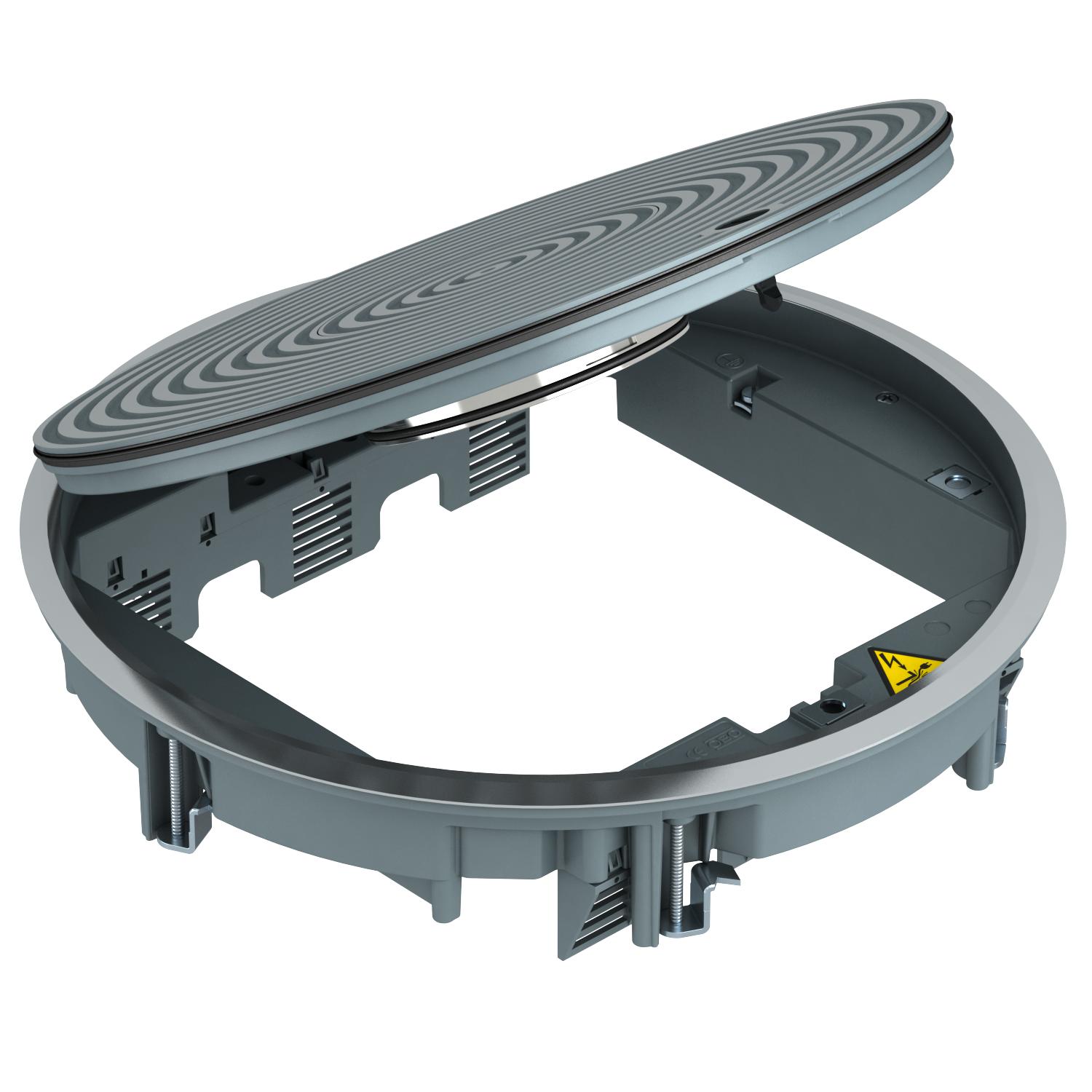 GRAF9 universal service outlet, wet-cleaned with structured lid | OBO