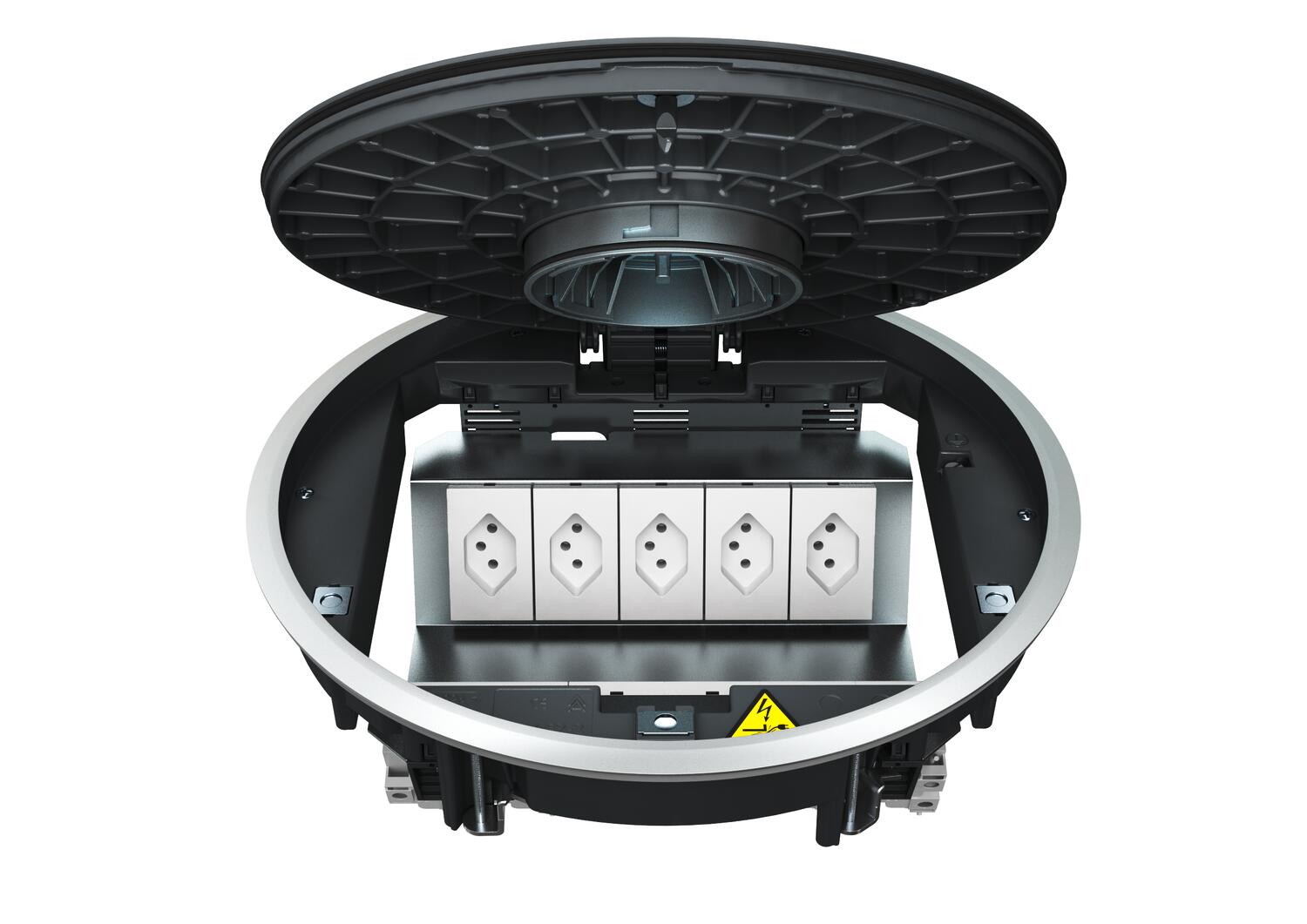 GRAF9 universal service outlet, wet-cleaned with structured lid | OBO