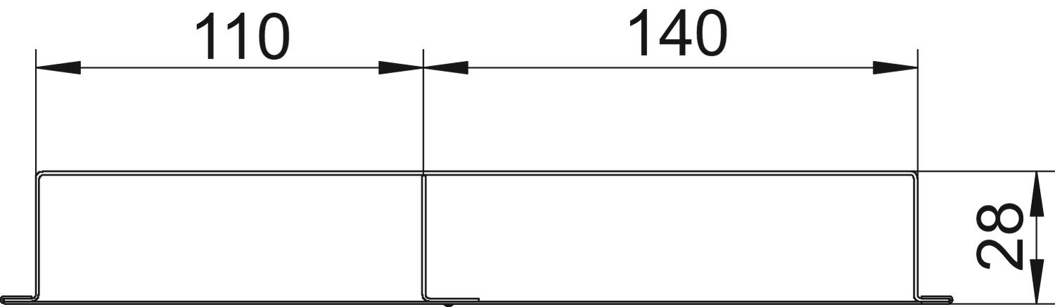 Underfloor installation duct, 2-compartment, trunking height 28 mm | OBO
